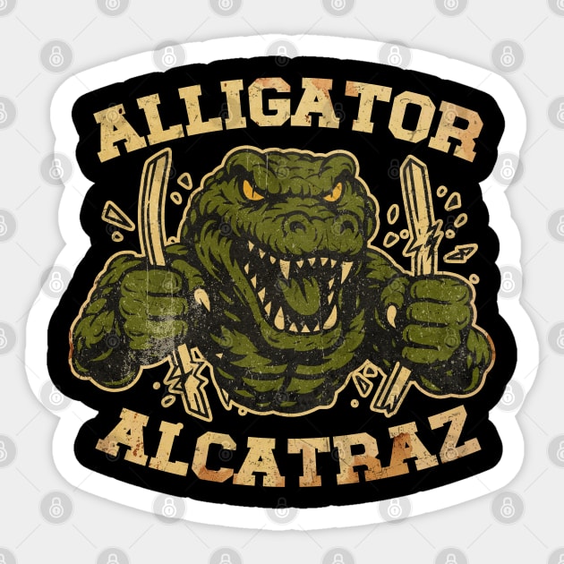 Alligator Alcatraz Vintage - Alligator Alcatraz - Sticker | TeePublic